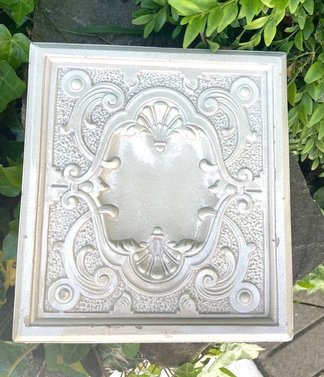 🟢 Carreau de poêle faïence vintage Rare Kachelofenfliese (D'occasion) à ...