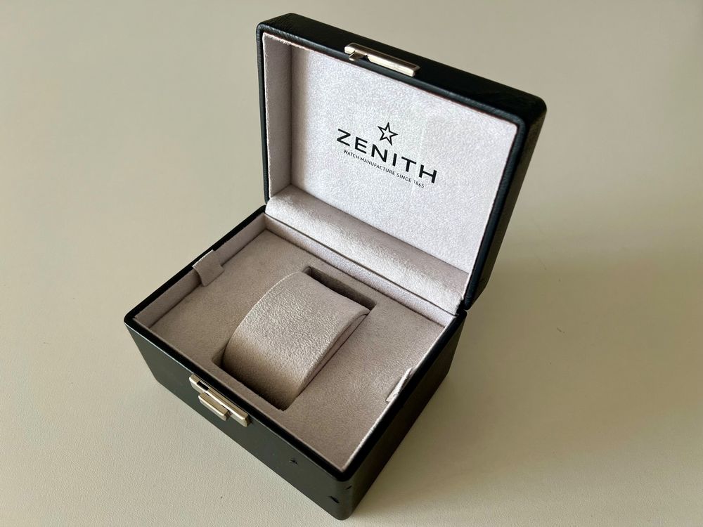 ZENITH black leather watchbox with grey velvet interior (Gebraucht) in ...