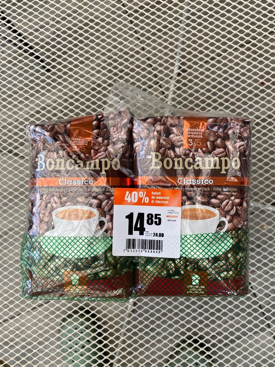 Kaffee gemahlen 4x500g „Boncampo“ Classico MIGROS Stärke 3/5 (Gebraucht ...