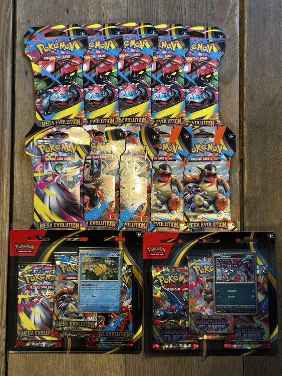 Mega Evolution🇬🇧Sleeved Booster🔥Three Pack Blister (Neu und ...