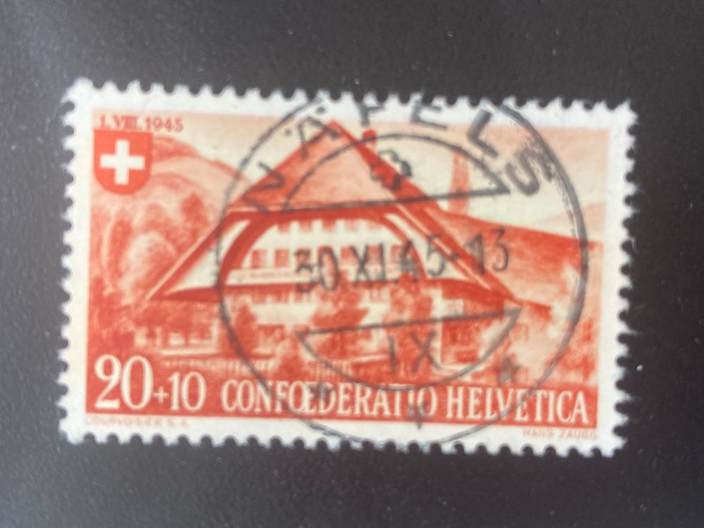 Schweiz 1945 Pro Patria 20 Vollstempel NÄFELS 30.XI.45 (Gebraucht) in Liestal für CHF 1 – mit ...