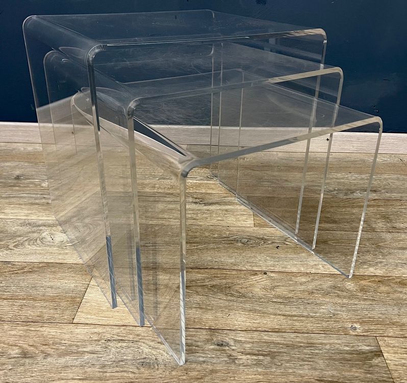 80er Plexiglas Design 3 Satz Tisch Beistelltisch Couchtisch | Kaufen ...