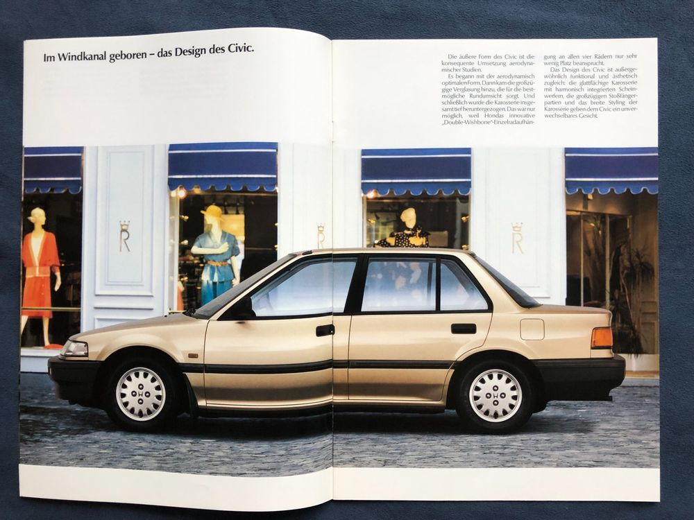 Prospekt Honda Civic Limousine 1.4, 1.6i; ED2,ED4; 1988, rar (Neu ...