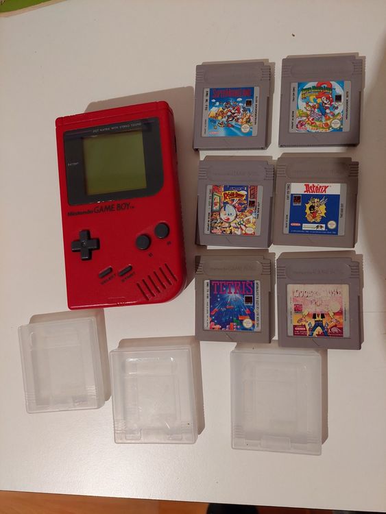 Gameboy Classic rot mit 6 Spieleklassikern | Kaufen auf Ricardo