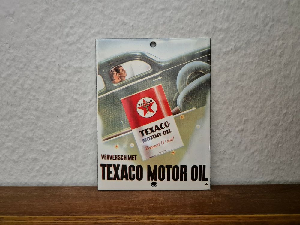 Emailschild Texaco Tankstelle Tanksäule Emaille Schild Retro (Neu (gemäss Beschreibung)) in ...