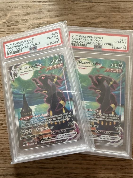 Evolving Skies Umbreon Vmax SIR 215 PSA 10 Set EN und De (Gebraucht) in ...