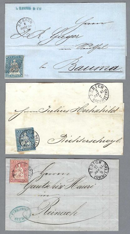 3 BRIEFE 0 ZÜRICH: 23B, 23G,24G; SCHÖNES TRIO, SBK 540.- | Kaufen auf Ricardo