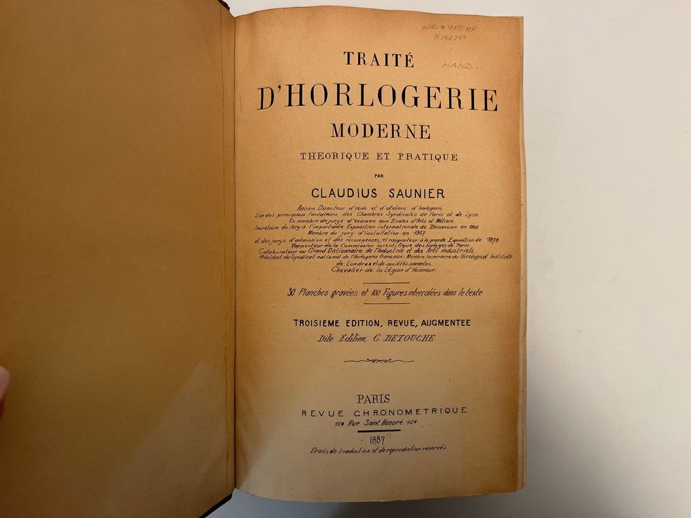 Traité d‘Horlogerie moderne - theorique & pratique ///S728 | Kaufen auf Ricardo
