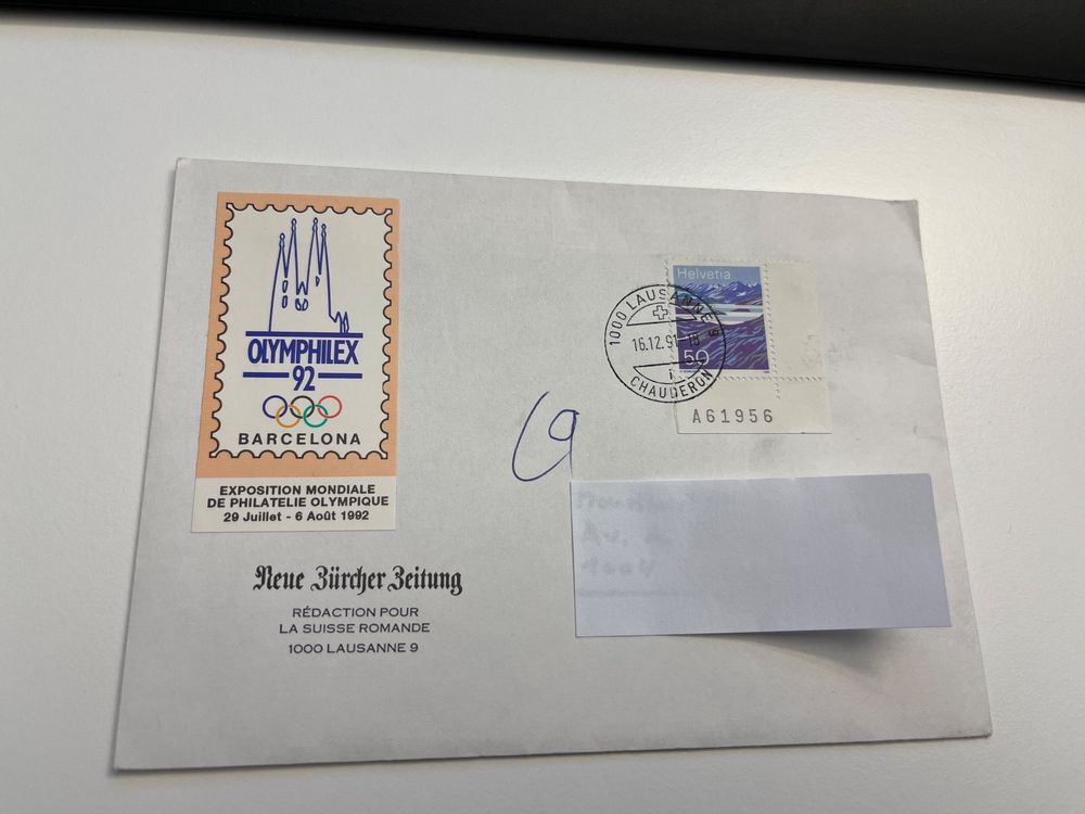 Briefmarke Sonderausgabe Olymphilex Olympia 1992 Barcelona (Neu und originalverpackt) in Zürich ...