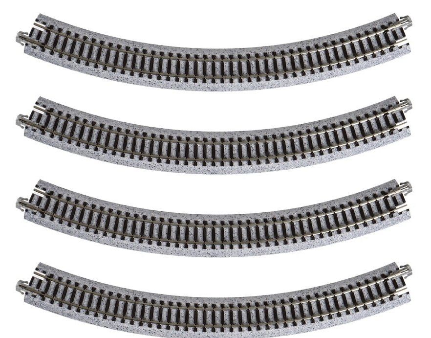 4x Gleis gebogen R 249-45° KATO 20-100 (Neu und originalverpackt) in ...