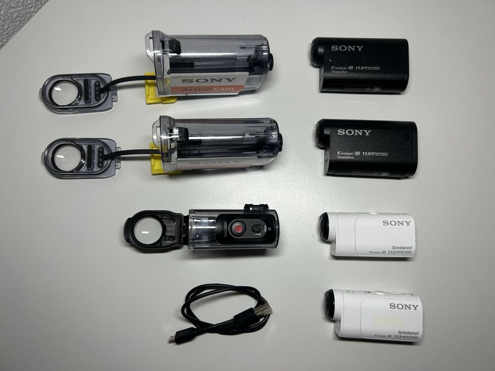 Sony Action Cam Set – 4 Kameras mit Zubehör (inkl. Gehäuse) (Gebraucht ...
