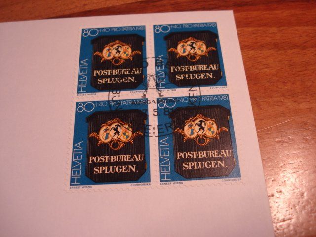 Set Pro Patria 1981, FDC Satz, Einzel + 4erblock, 9 Belege (Gebraucht) in Niederwil AG für CHF 1 ...