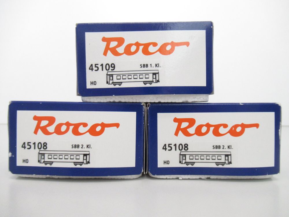 Roco 2 x 45108, 1 x 45109 SBB Personenwagen DC H0 (Gebraucht) in Basel ...