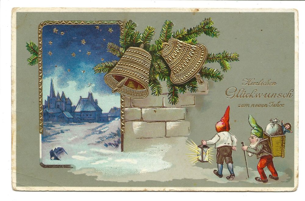 Neujahr - Herzlichen Glückwunsch - Zwerge - Glocken - 1911 (Gebraucht) in Engelburg für CHF 7.9 ...