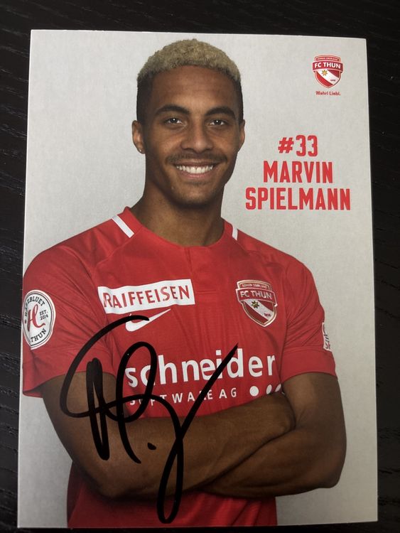Original Autogrammkarte Marvin Spielmann FC Thun #33 (Gebraucht) in Uetendorf für CHF 5 – mit ...