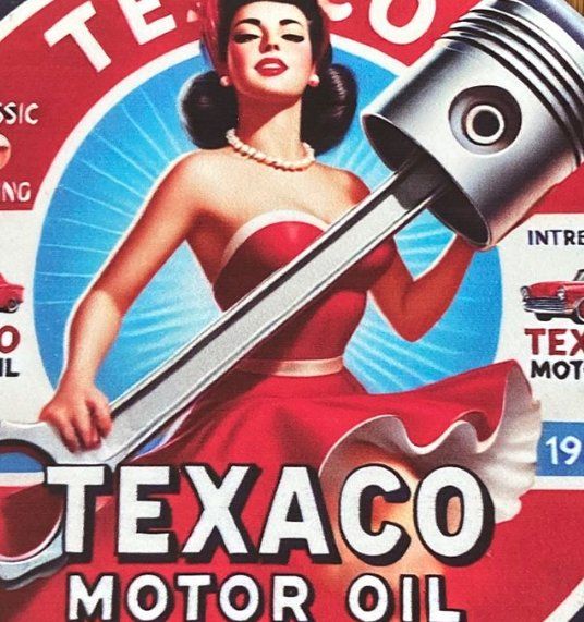 Texaco Motor Oil Pin Up Girl Blechschild / neu (Neu und ...