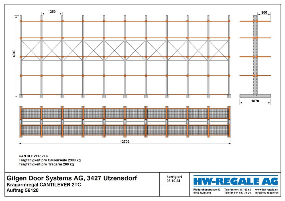 Kragarm-Regal doppelseitig - bereits zerlegt (Gebraucht) in Wangen an ...