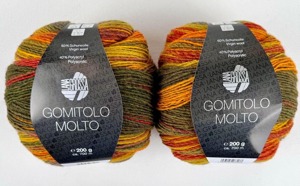 Gomitolo Molto 2 Knäuel Strickwolle Farbverlauf Orange Rot (Neu und originalverpackt) in Plons ...