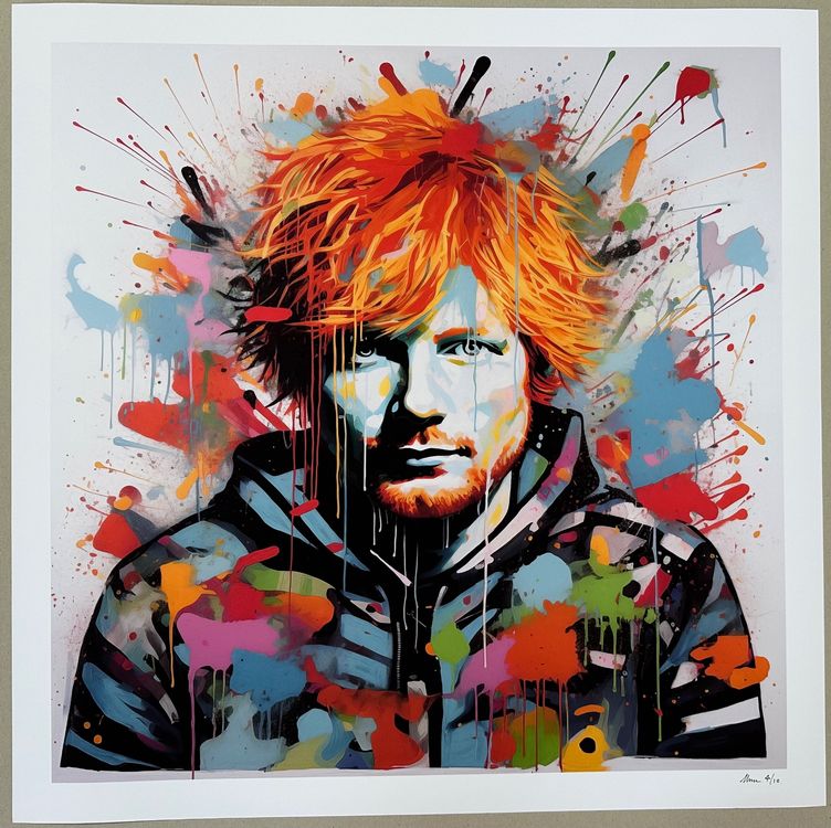 Chris Boyle: Ed Sheeran POP Art, XL-Version, signiert 4/10 (Neu (gemäss Beschreibung)) in Meilen ...