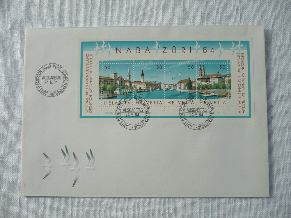 1984 FDC "NABA Züri 84" Sonderblock SBK W64 (Gebraucht) in Zürich für ...