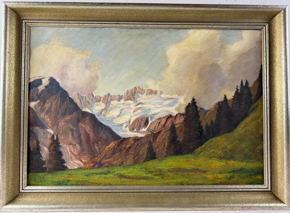 Alte Ölgemälde mit Berglandschaft signiert (Gebraucht) in Neuhausen am Rheinfall für CHF 10 ...