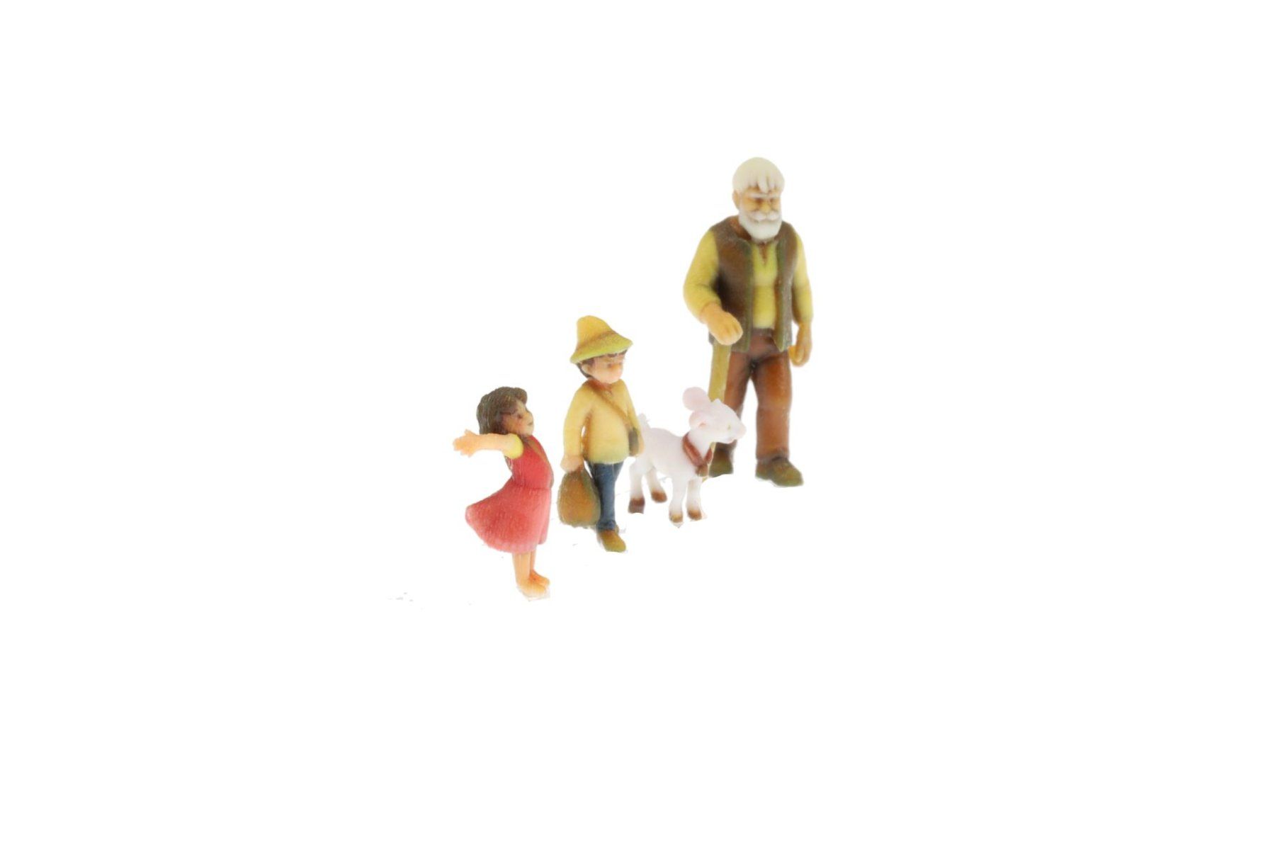 Figurenset "Heidi mit Alp-Öhi, Peter und Geiss" 4-teilig H0 (Neu und ...
