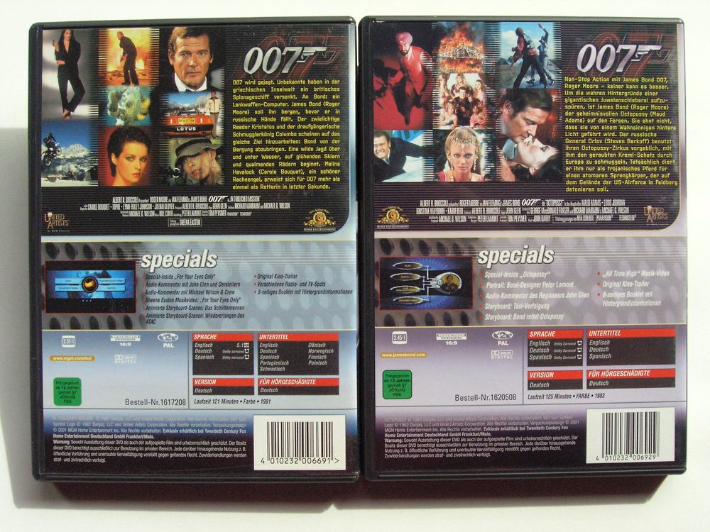 2 DVD-Set JAMES BOND ROGER MOORE MGM SPECIAL EDITION (Gebraucht) in Zuzwil SG für CHF 8.5 – mit ...