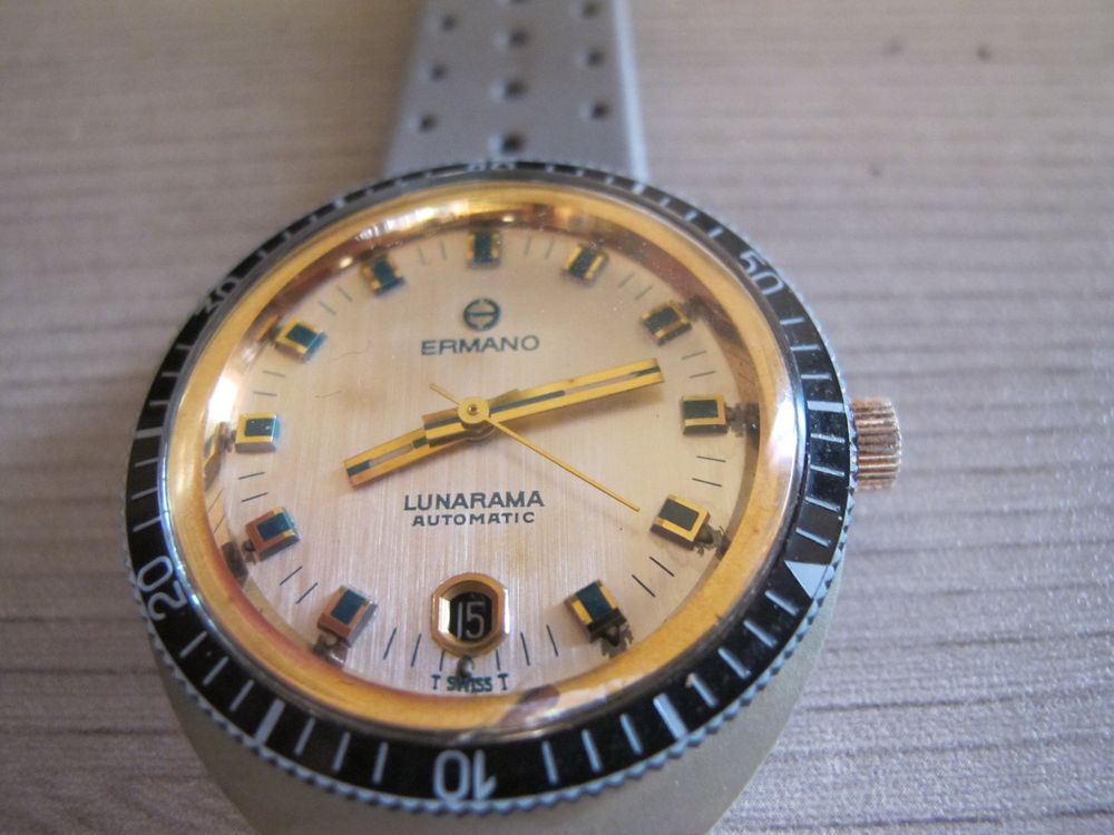 Ermano Lunarama Moonwatch Automatic Herren Läuft 1972 Vintag (Gebraucht ...