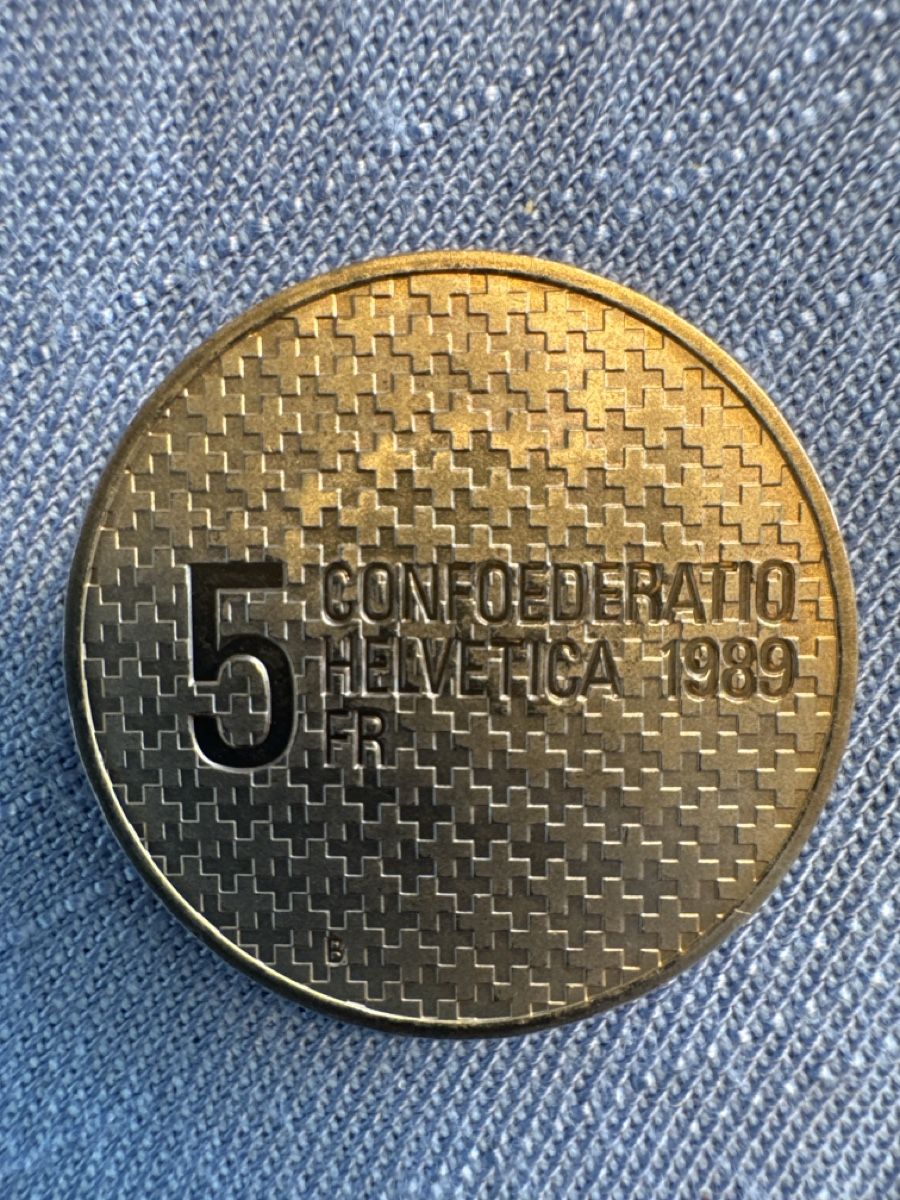 Sonder-Fünfliber 1989 General Guisan (mit Etui) (Neu (gemäss ...