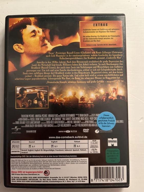 Cinderella Man (Das Comeback) DVD 📀 (Neu (gemäss Beschreibung)) in Sierre für CHF 2.95 – mit ...