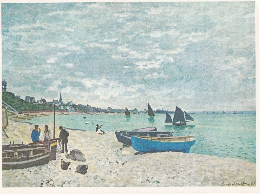 Le plage de Ste-Adresse, Laspiaggia - Gemälde von Monet - AK | Kaufen auf Ricardo