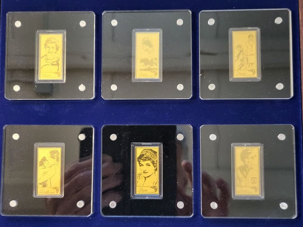 6 Goldbarren in Erinnerung an «Lady Diana» Feingold 9.999 (Neu und ...