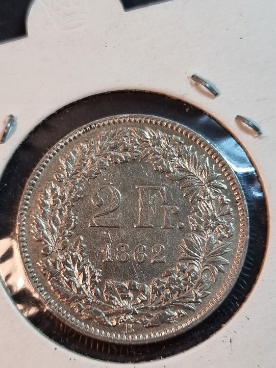 Silbermünze 2 Franken Helvetia 1862 | Kaufen auf Ricardo