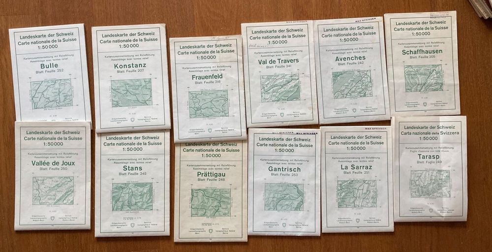 12 Landeskarten der Schweiz 1: 50 000, nur en bloc 12 Stück | Kaufen ...