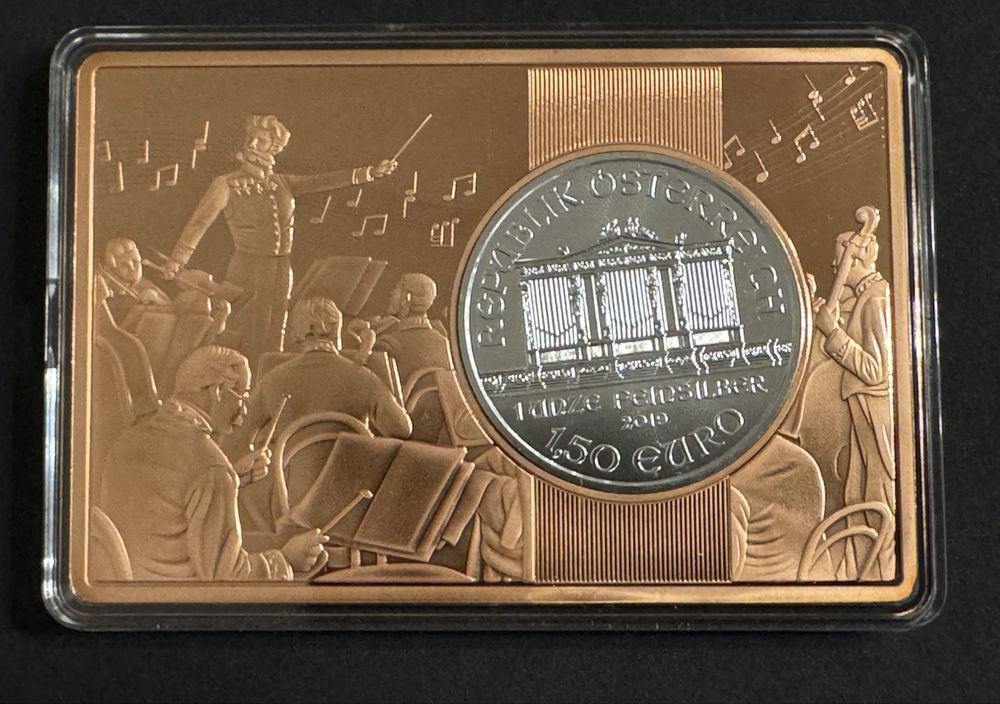 Wiener Philharmoniker 1 Unze Silber 2019 in Kupfer Barren | Kaufen auf ...