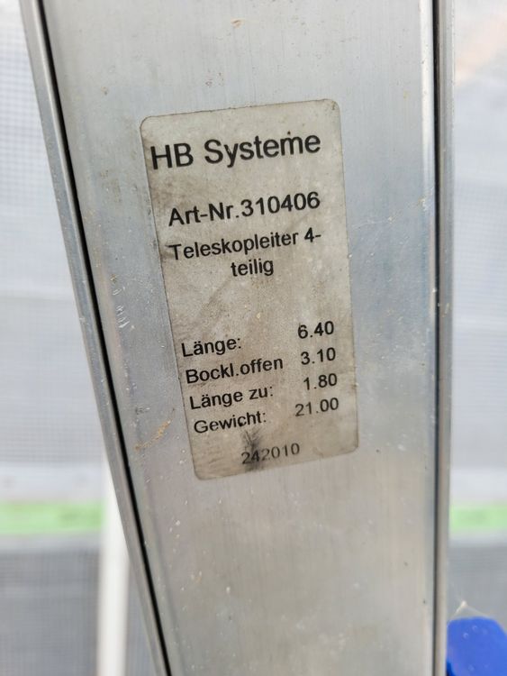 Teleskopleiter/Bockleiter/Anstehleiter von HB SYSTEME (Gebraucht) in ...