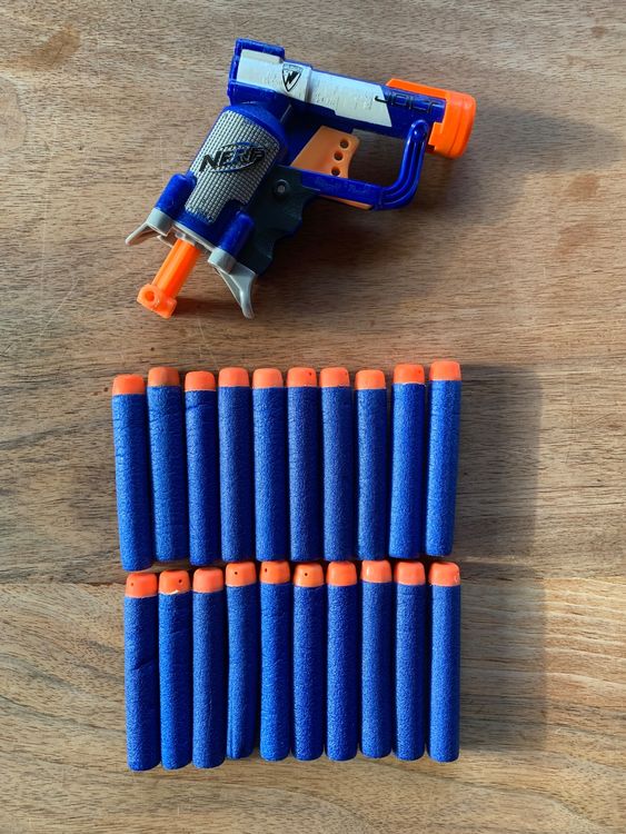 NERF JOLT • Mini-Nerf-Pistole blau mit 20 Patronen (Gebraucht) in ...