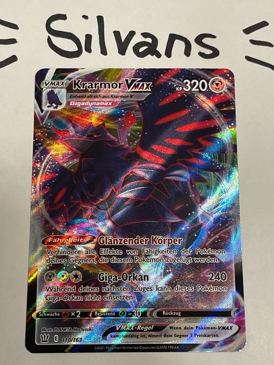 Krarmor Vmax Full Art 110/163 Kampfstile Battle Styles DE (Neu (gemäss ...