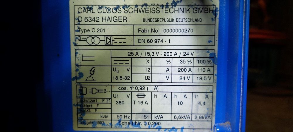 Schutzgas Schweissanlage Profi Qualität Cloos 16A Germany (Gebraucht ...
