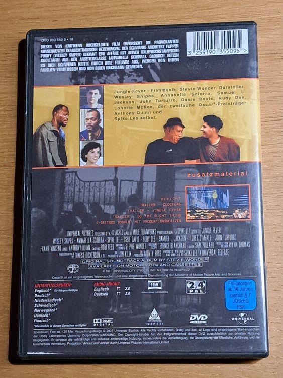 DVD Jungle Fever, Spike Lee, Wesley Snipes Annabella Sciorra (Neu ...