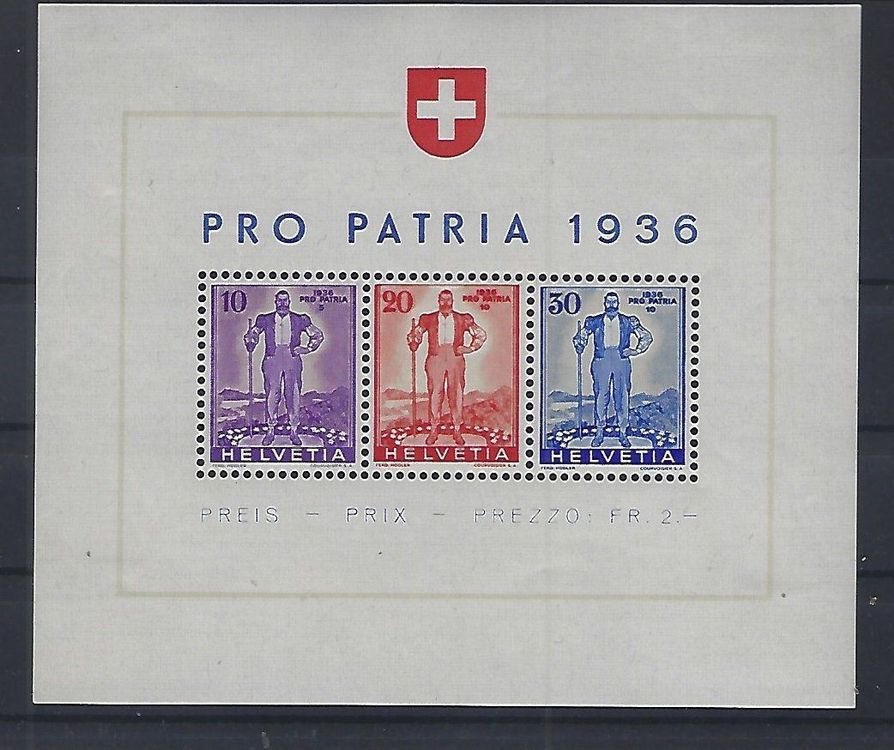 Sonderblock Pro Patria 1936 | Kaufen auf Ricardo