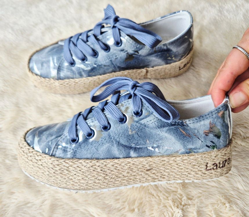 LAURA BIAGIOTTI 35 SCHUHE SNEAKER BAST LEDER PLATEAU TOP (Gebraucht) in ...
