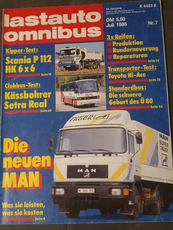 Lastauto Omnibus 7/86 Scania P112 6x6 Toyota Hi-Ace MAN xx (Gebraucht ...