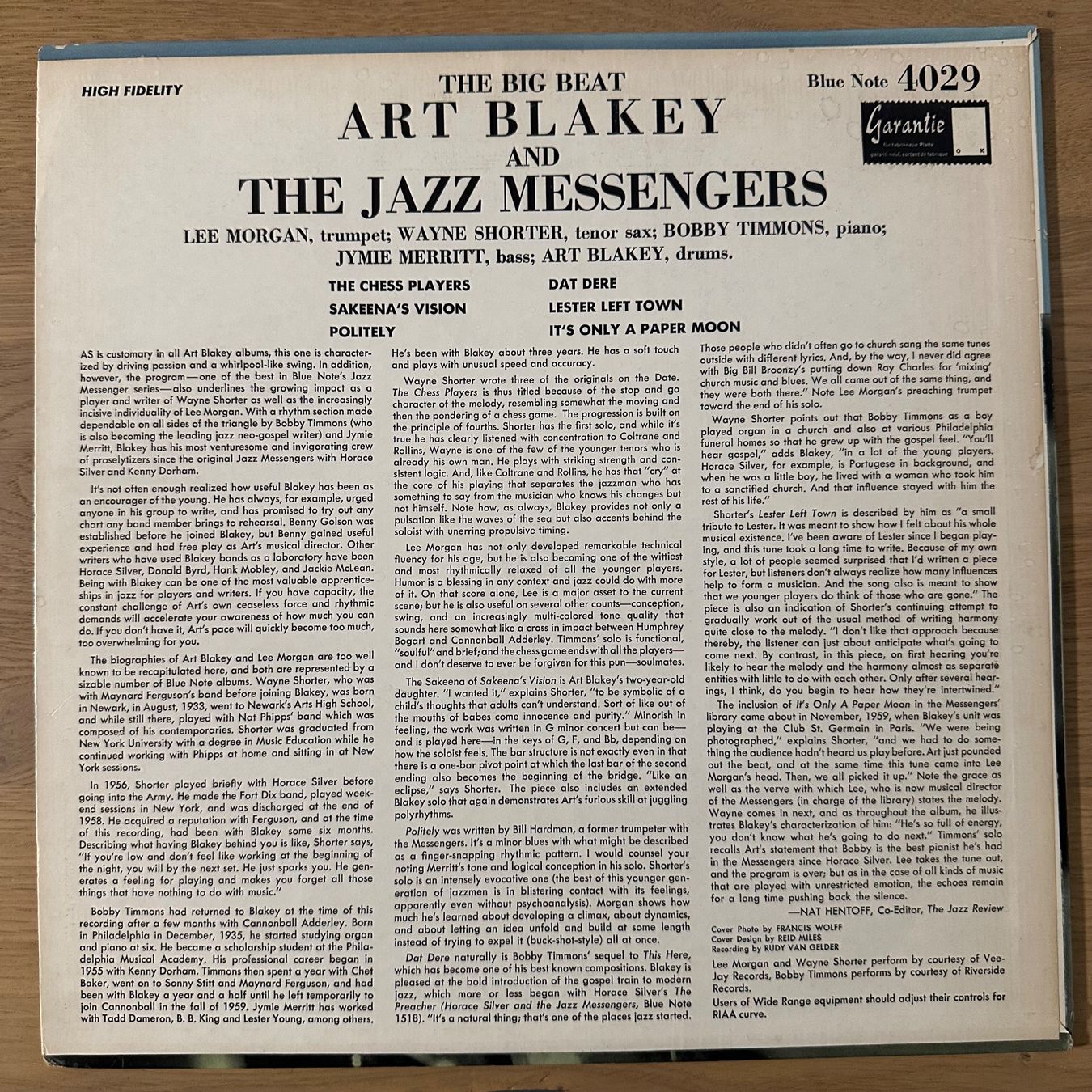 Art Blakey & The Jazz Messengers ‎The Big Beat LP Blue Note (Gebraucht ...