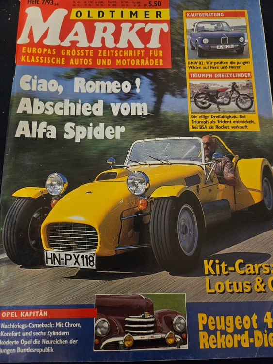 Oldtimer Markt /93 Lotus Ginetta Alfa Spider BMW 2002 BSA xx (Gebraucht ...