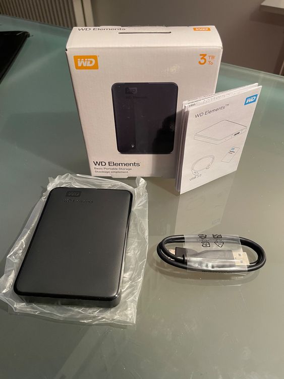 WD Elements 3TB externe Festplatte USB 3.0 (Neu und originalverpackt ...