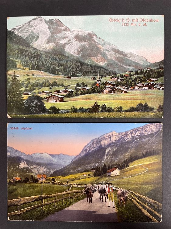 2 Ak Gsteig Alpfahrt Beide M Stempel Feutersoey 1907 1916 Kaufen