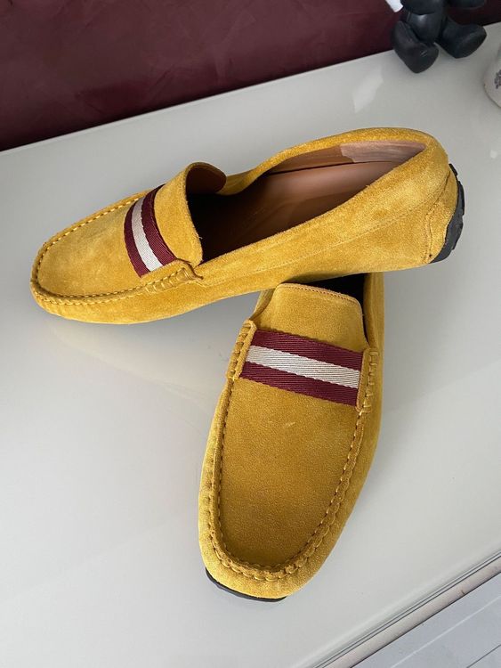 BALLY HALBSCHUHE SLIPPER Moccasin Leder Velours Gr 8 B | Kaufen auf Ricardo