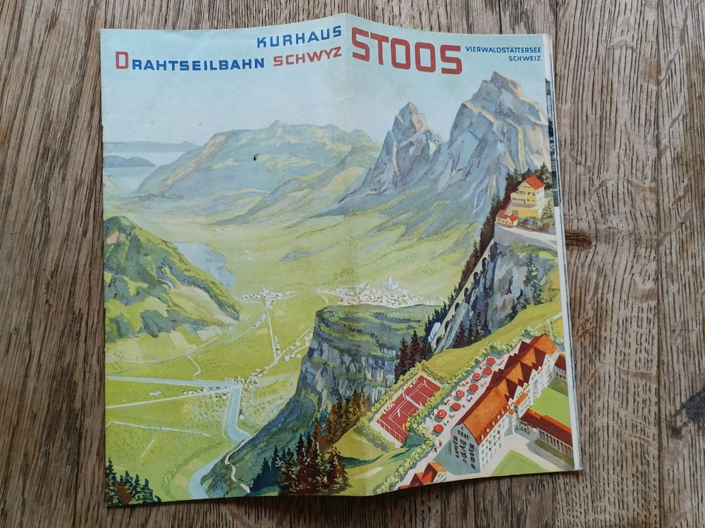 Litho Prospekt / Stoos Kurhaus Drahtseilbahn ca. 1930 (Gebraucht) in ...