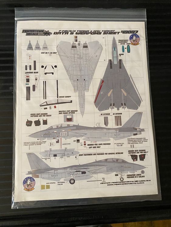 1/48 F-14A/B/D TOMCAT DATA& WEAPONS DECALS | Kaufen auf Ricardo